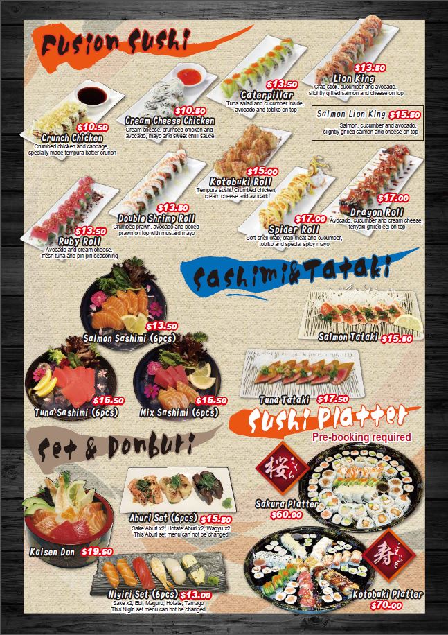 Sushi Kotobuki | Menus